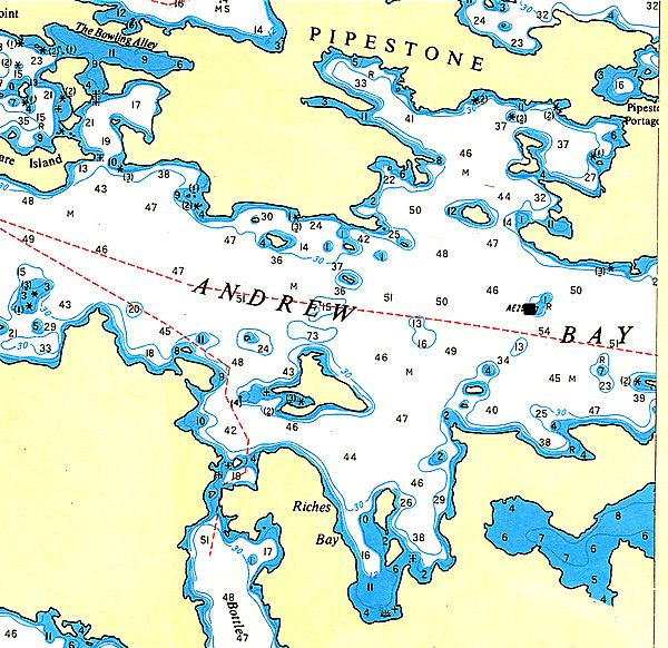 Andrew Bay and the Pipestone Peninsula on Lake of the Woods