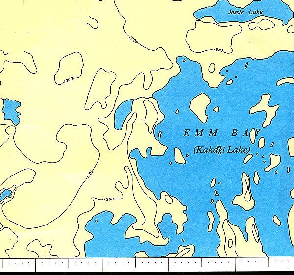 Emm Bay, Kagagi Lake Area Map